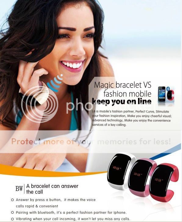 ขาย นาฬิกากำไลข้อมือ Bluetooth Bracelet ใช้ได้ทั้ง Android และ iPhone ราคา 1800 บาท | DroidSans